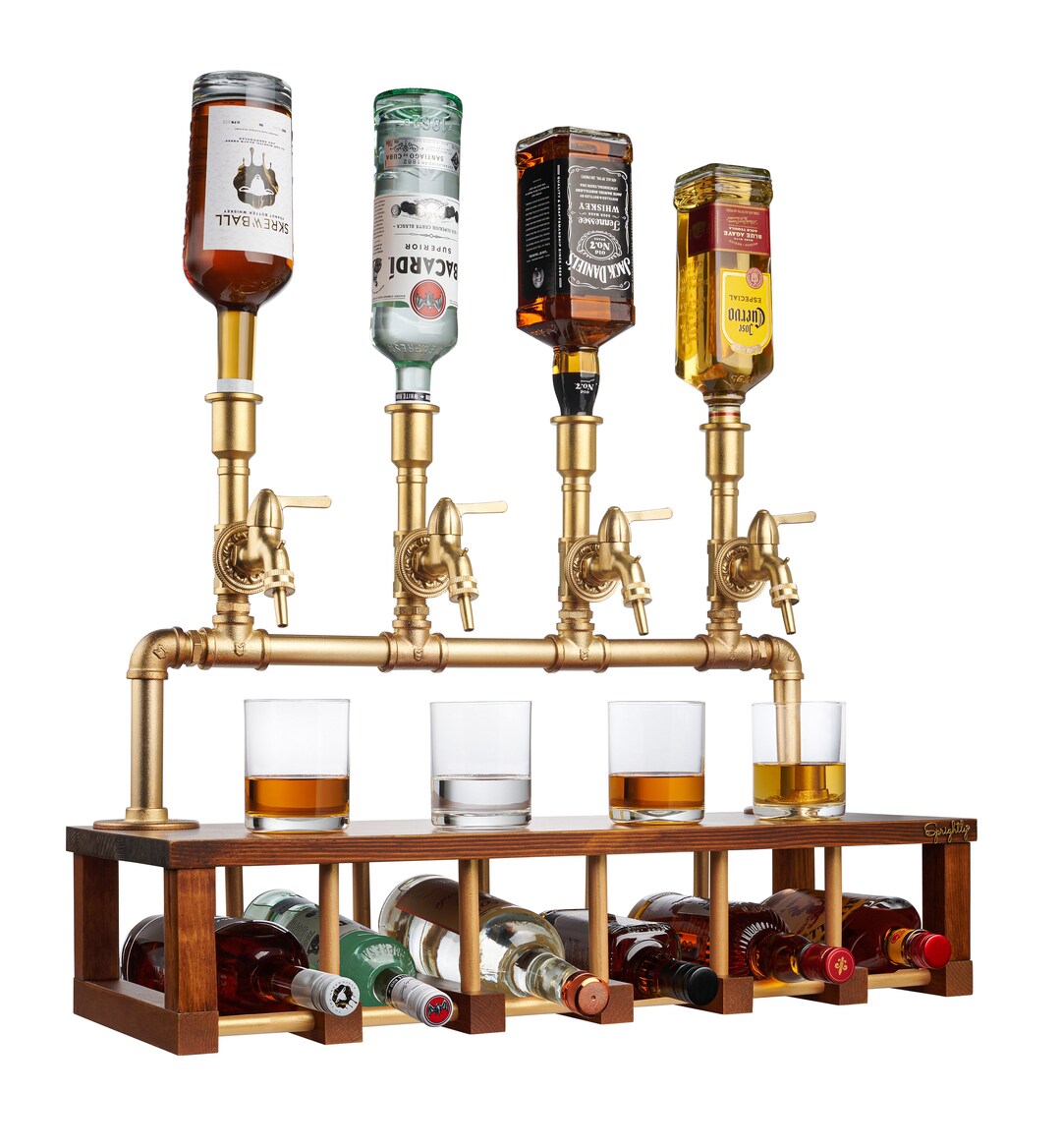 Wine and Liquor Dispenser for Home Bar Industrial-style - Etsy