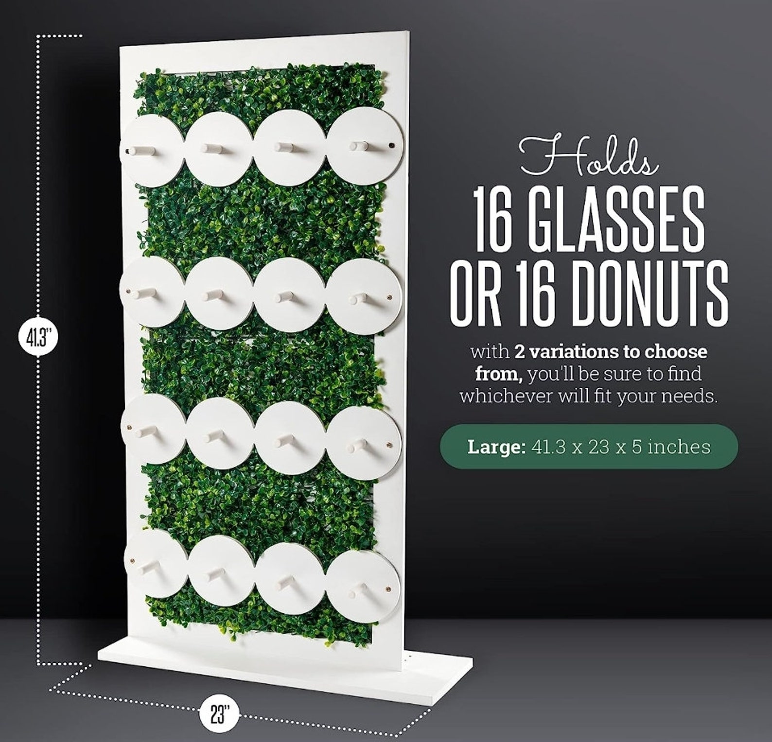 Champagne & Donut Wall Stand, 2-in-1 Donuts Wall + Wine Flute Holder ...