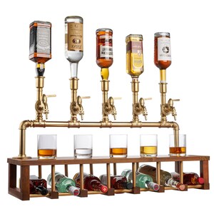 Three Bottle Liquor Dispenser for Home Bar, Whiskey Dispenser, Gifts ...