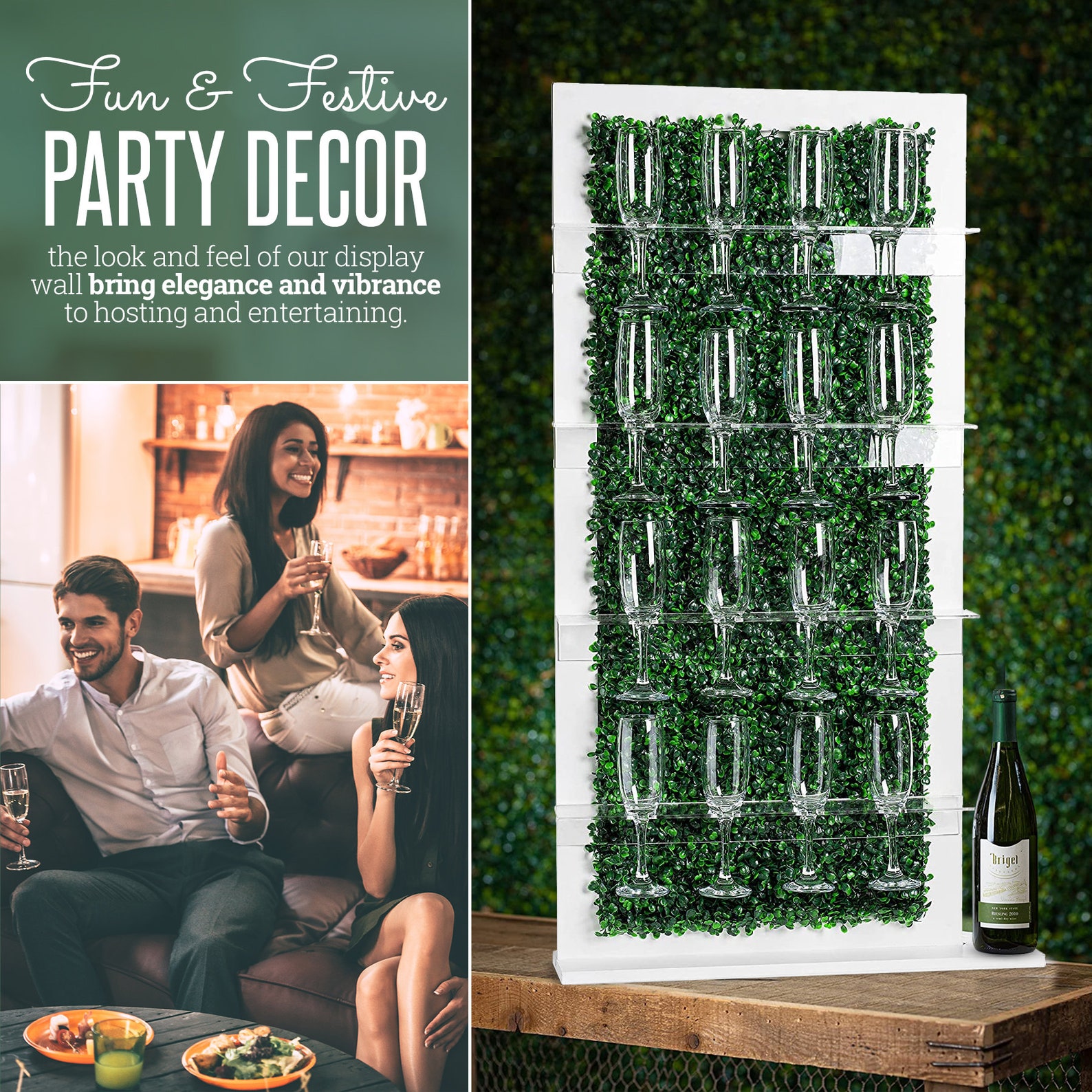 Personalized Champagne Wall Art 16 Flute Champagne Stand for Your Party ...