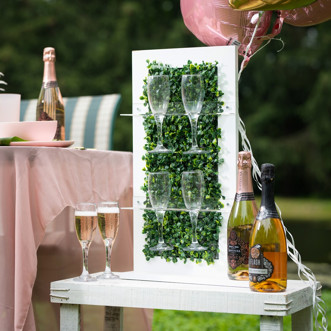 Personalized Champagne Display Stand" | 4 Flute Stand - for Your Party ...