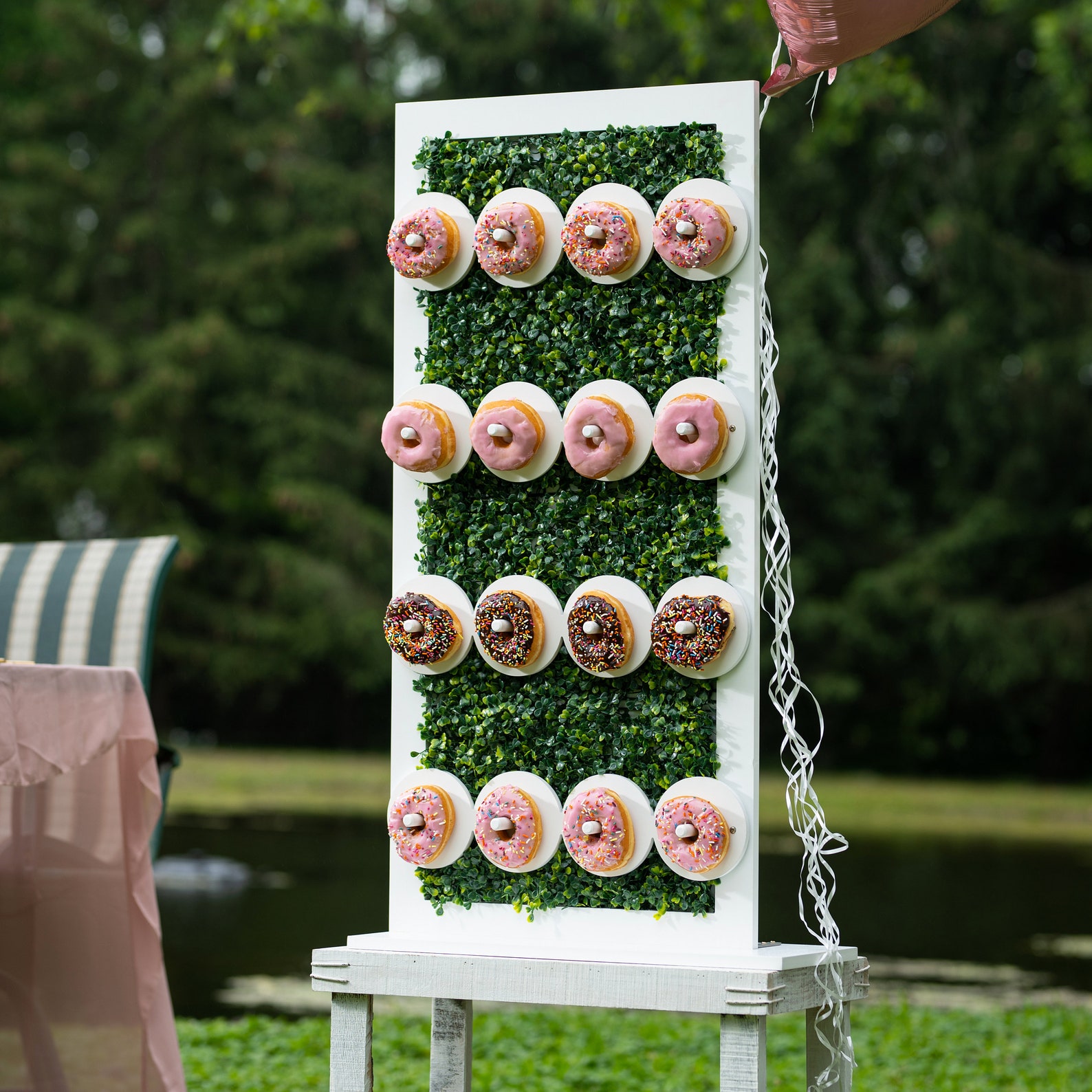 Champagne & Donut Wall Stand, 2-in-1 Donuts Wall + Wine Flute Holder ...