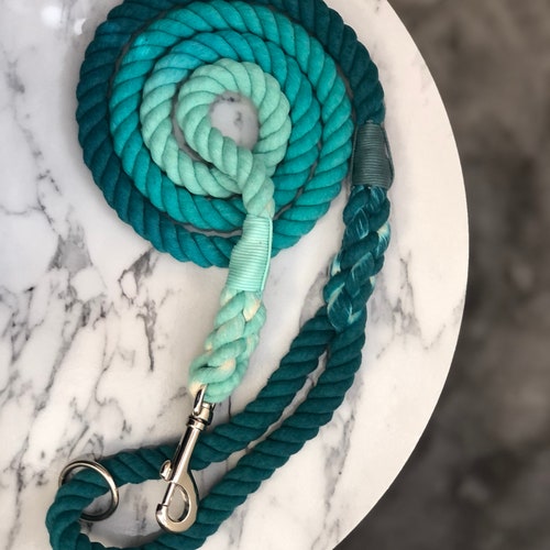 The Crafty Dog Co Can't Stop the Tealin' Rope Lead | Etsy