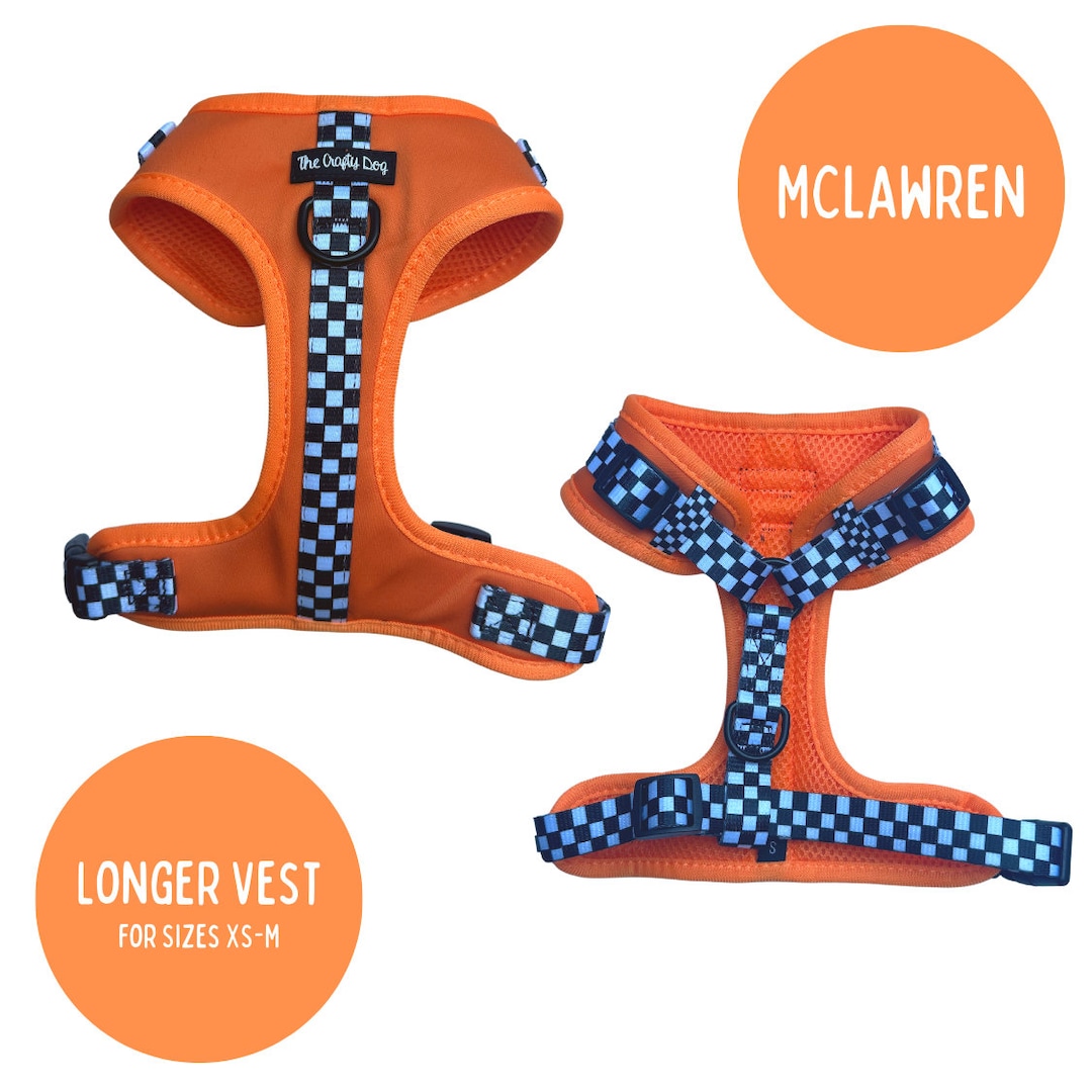 The Crafty Dog Co - Mclawren Pawmula 1 Adjustable Vest Harness - Orange ...