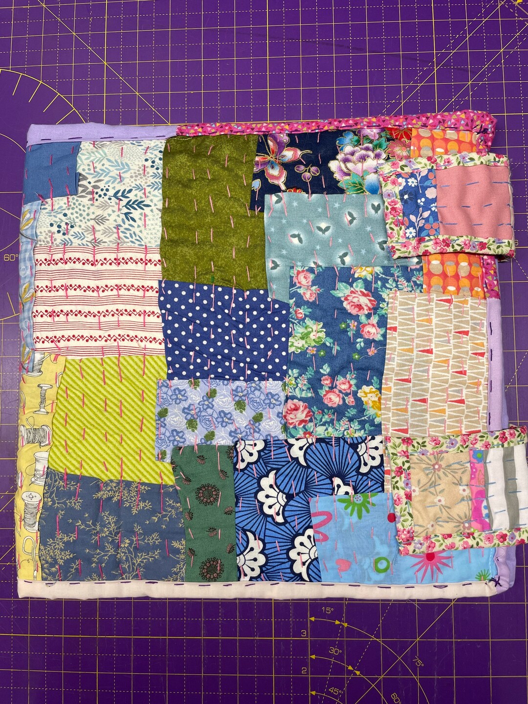 12 Inch Handmade Patchwork Storage Block Keeper. Quilting, Siddi Style ...