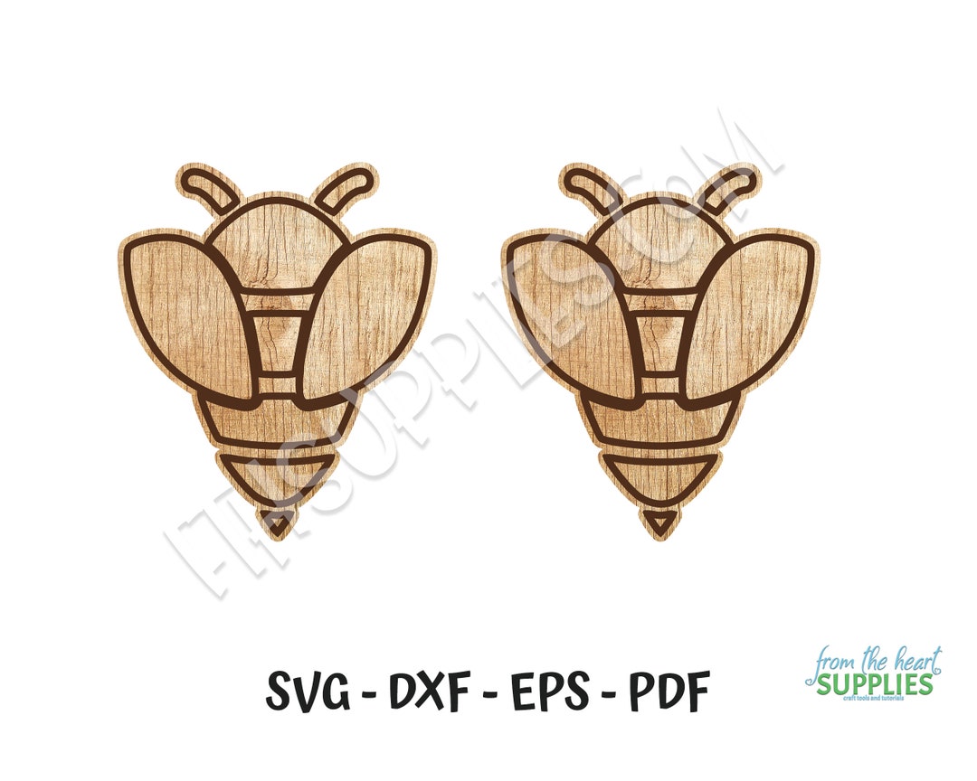 Bee Earring Stud SVG Cut File /honey Bee Earring SVG / Glowforge Cut ...