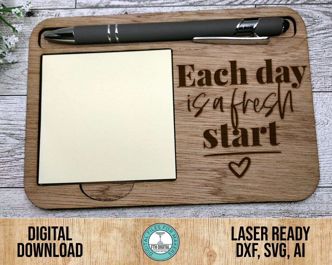 Positive Affirmation Sticky Note Pad Holder SVG Laser Cut File (digital ...