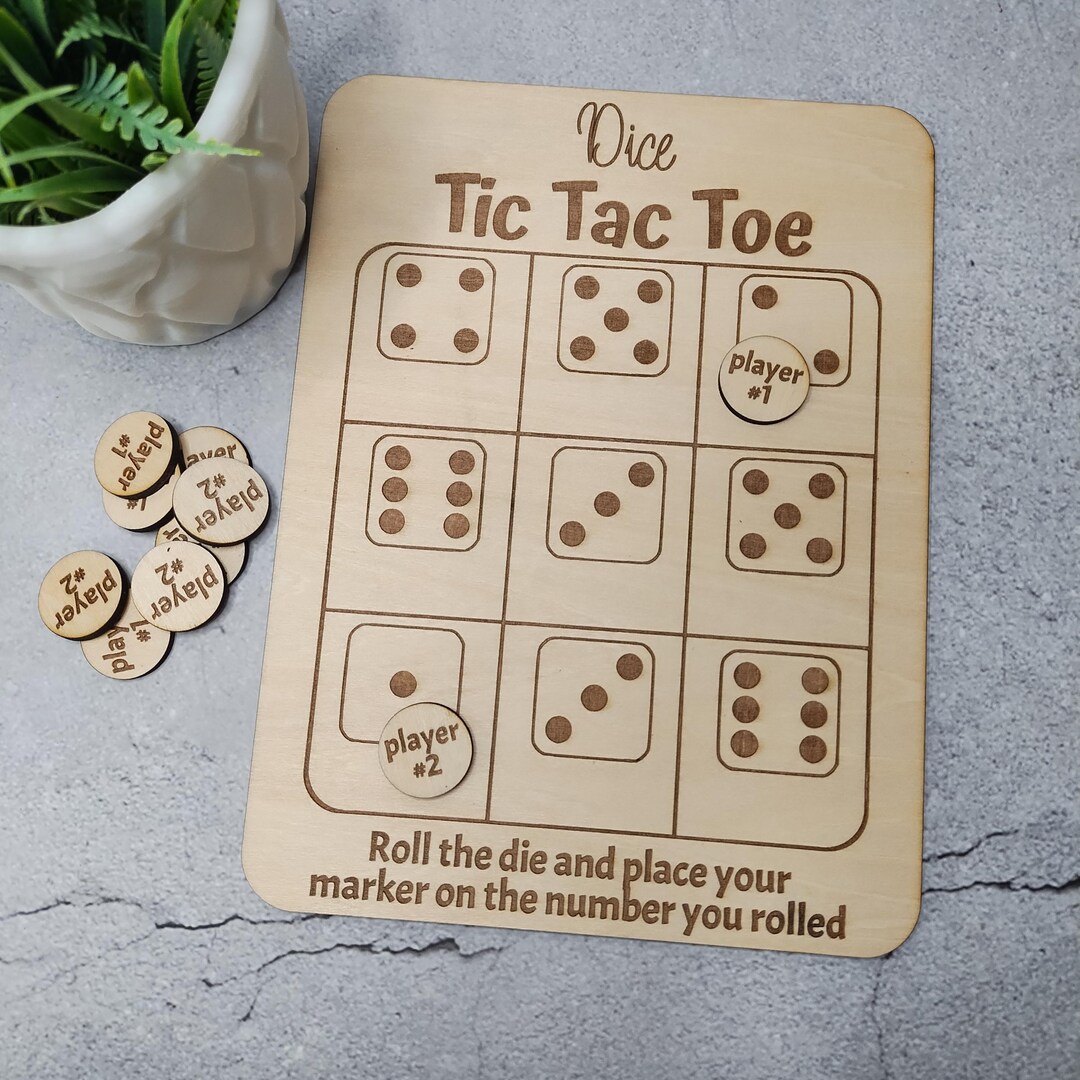 Dice Tic Tac Toe Game SVG File: Laser Cut DIY Board (downloadable ...