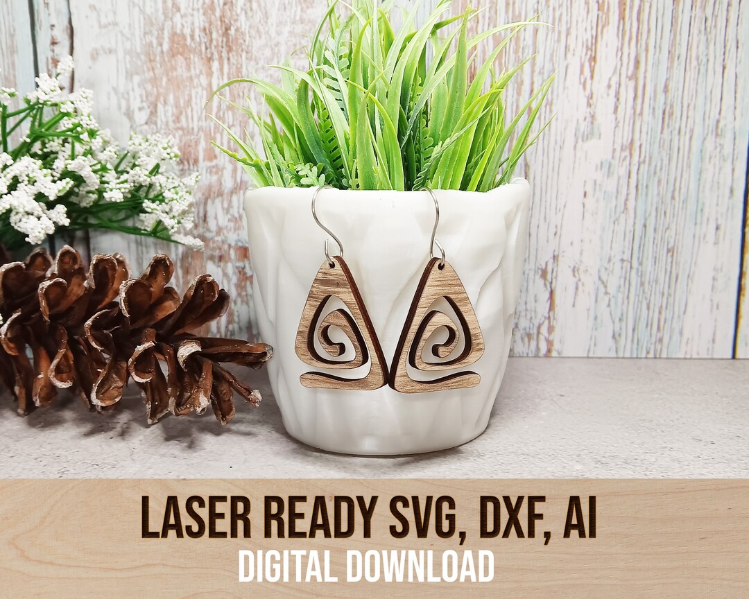 Boho Triangle Earrings SVG Laser Cut File (digital Download) - Etsy