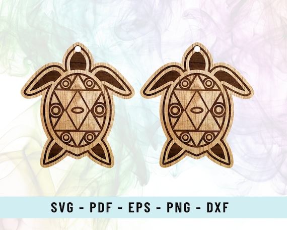 Sea Turtle Earring Template Sea Turtle Earring SVG Cut File | Etsy