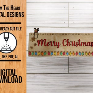 Merry Christmas Countdown SVG Laser Cut File / Christmas Light ...
