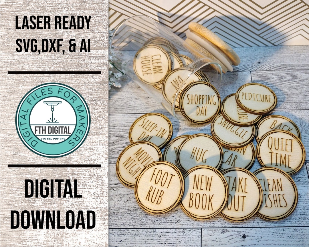 Mother's Day Tokens SVG Laser Cut File, Mommy Needs Tokens SVG ...