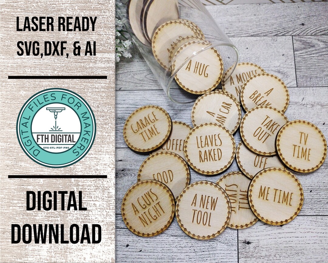 Father's Day Tokens SVG: Dad Needs Laser Cut File (digital Download) - Etsy