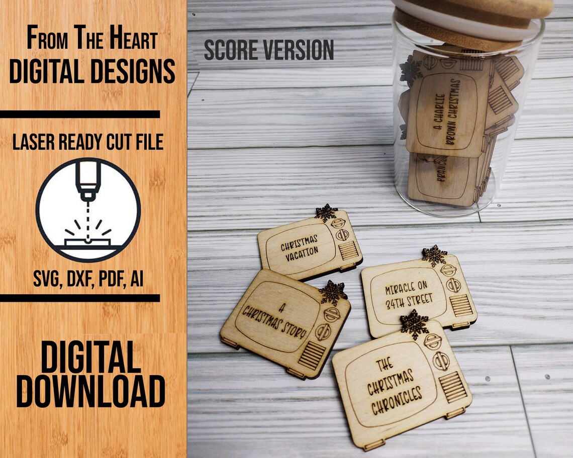 Christmas Movie Tokens Laser Cut SVG File, Holiday Movie Tokens, Family ...