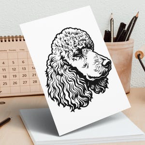 Intricate Poodle Head Illustration SVG Design File - Etsy