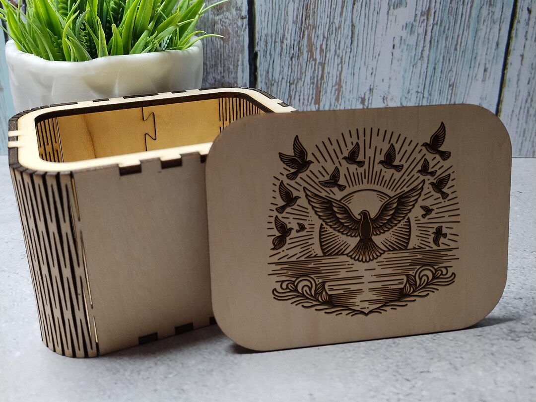 Trinket Box Laser Cut SVG File Butterfly Design Laser Cut Template DIY ...