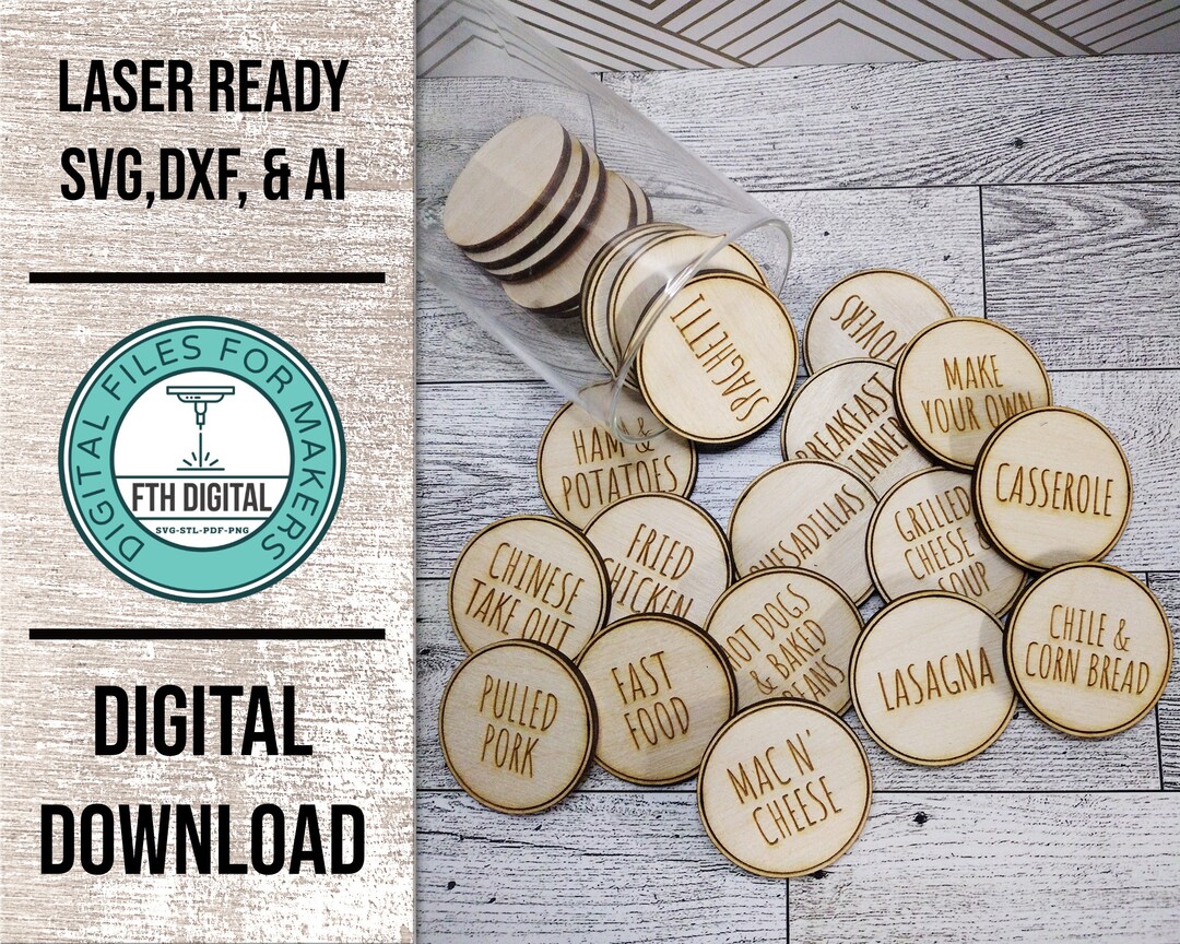 Dinner Tokens SVG Laser Cut File (digital Download) - Etsy