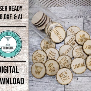 Dinner Tokens SVG Laser Cut File (digital Download) - Etsy