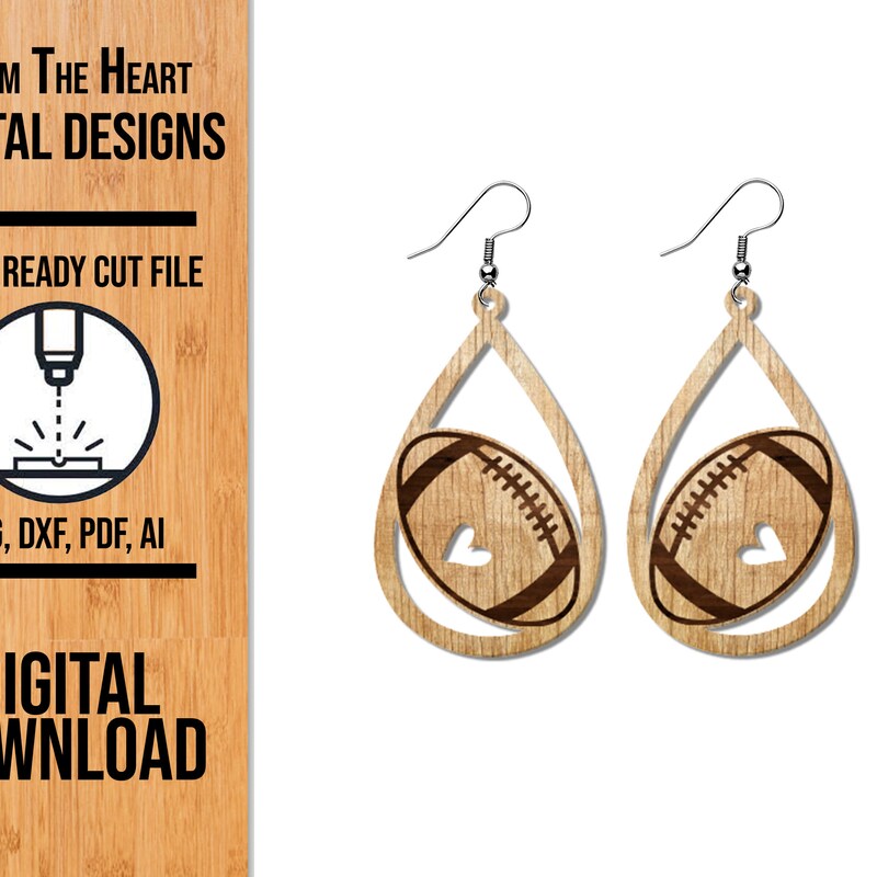 Football Earring Template - Etsy