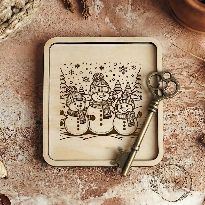 Snowman Family SVG, Winter Scene File, Laser Engraving Pattern, Holiday ...