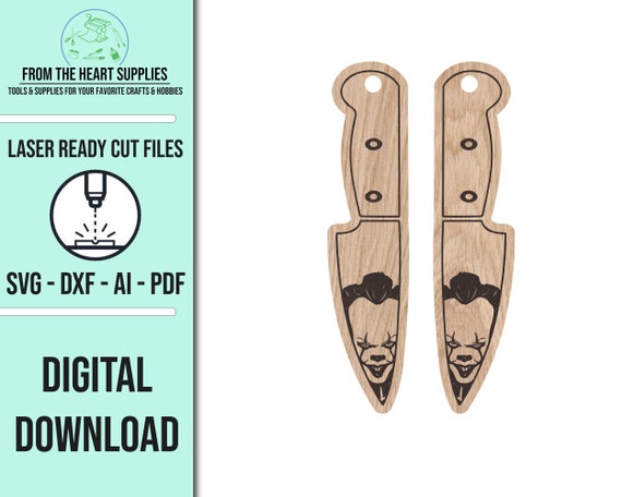 Pennywise Knife Earring Template SVG Cut File Horror - Etsy
