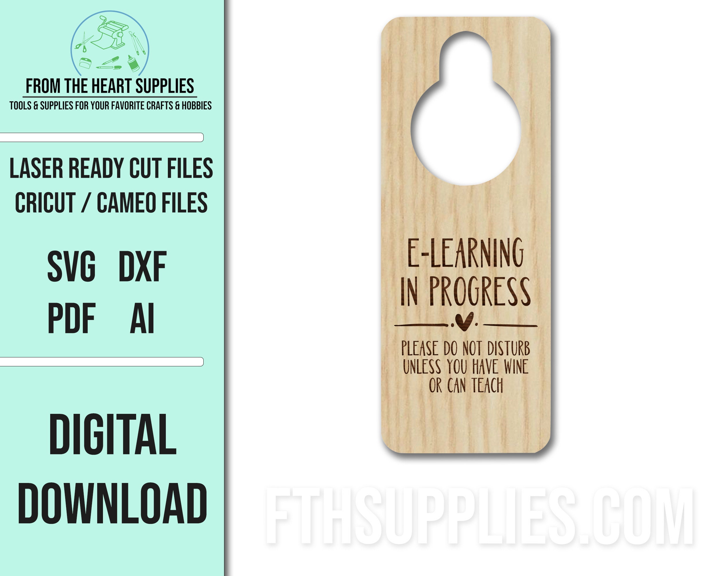 Home & Living Wall Hangings Laser Engraving svg Distance Learning Sign ...