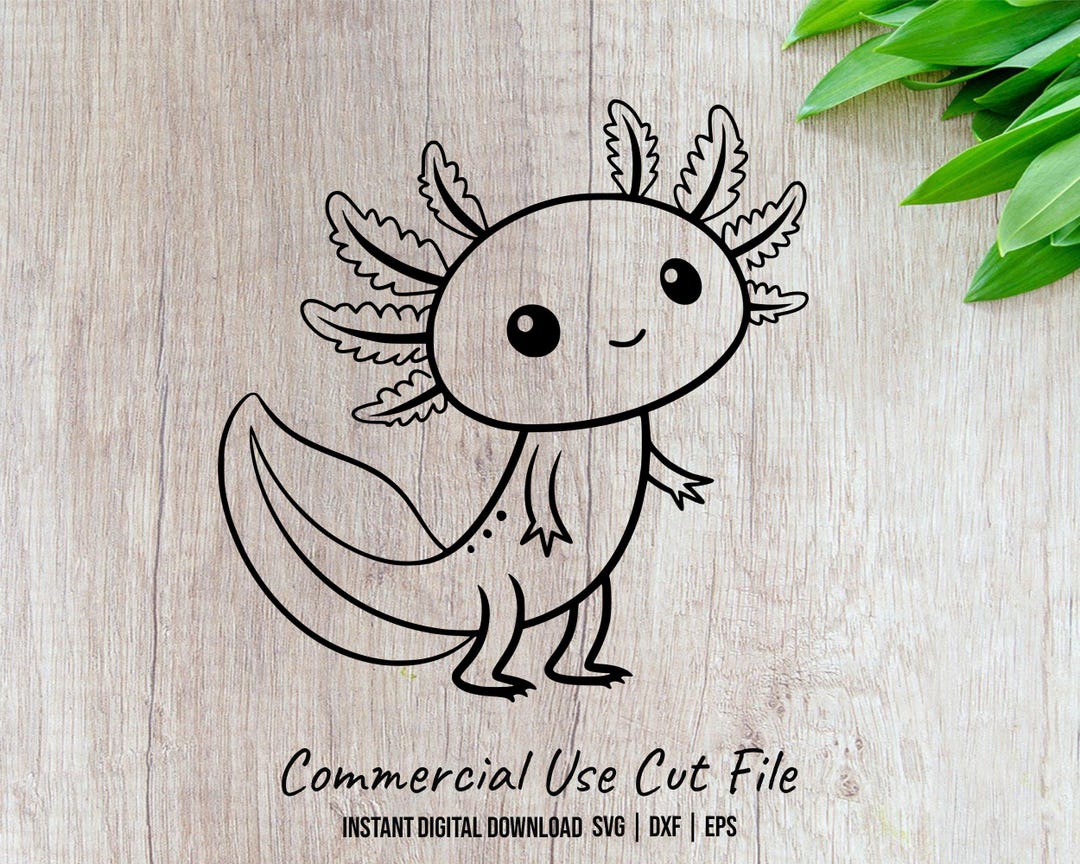 Cute Smiling Axolotl Commercial Use SVG Design - Etsy