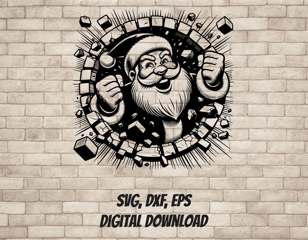 Exploding Santa Claus SVG: Festive Christmas Vector (digital Download ...