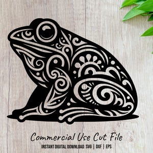 Tribal Frog Silhouette Pattern Laser SVG Design Element - Etsy