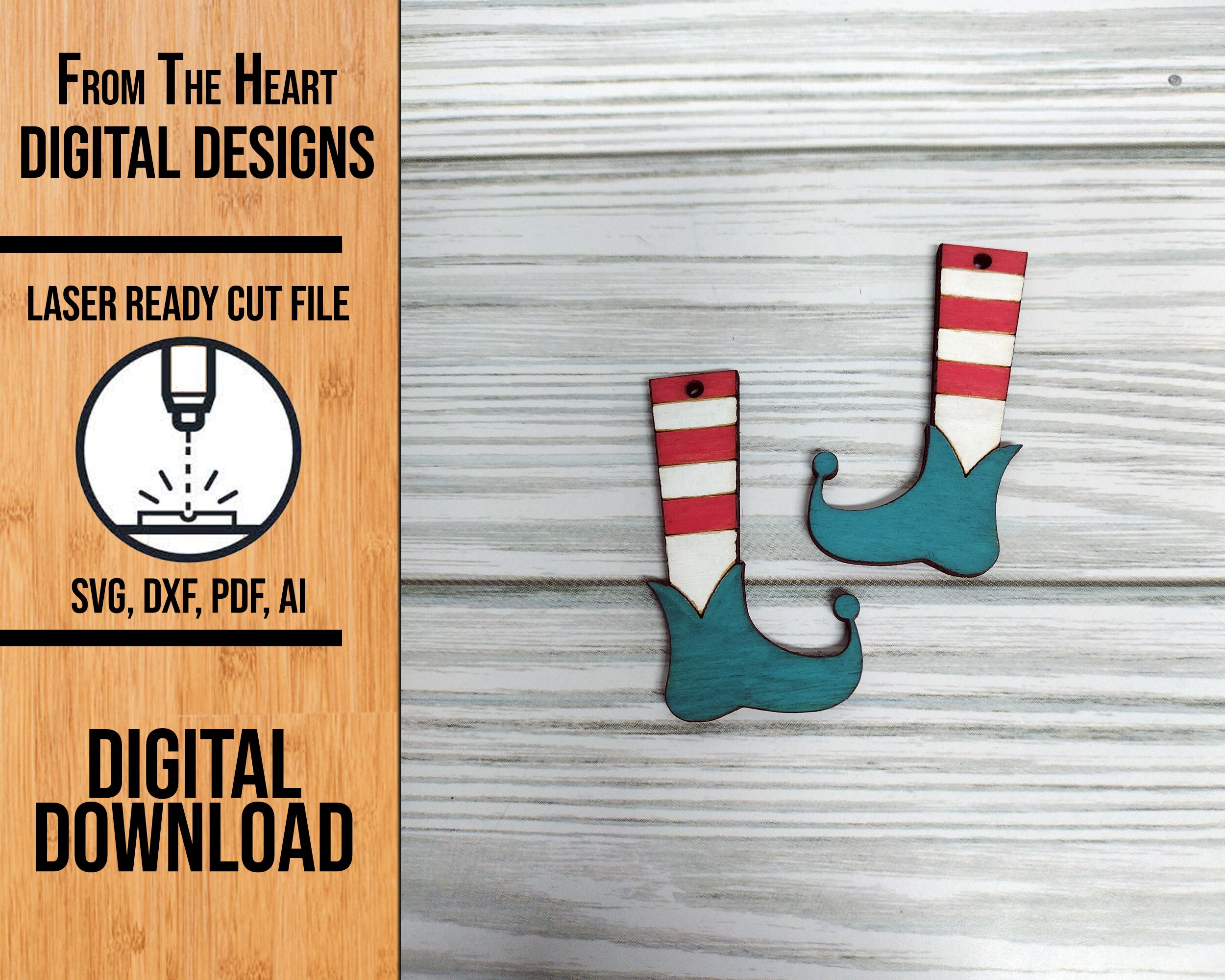 Elf Legs SVG Laser Cut File Christmas Elf Legs Glowforge - Etsy