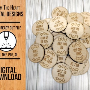 Chore Tokens SVG Laser Cut File: 30 Daily Chores (digital Download) - Etsy