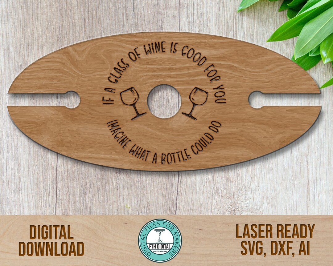 Wine Caddy SVG Laser Cut File: Wine Butler Design (digital Download) - Etsy