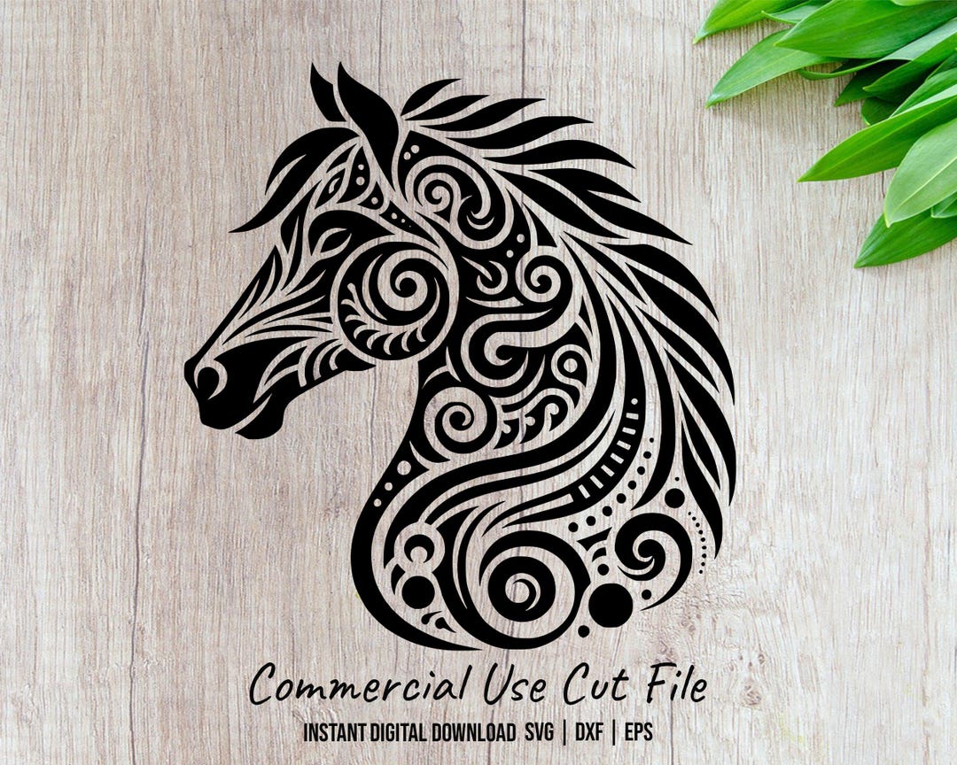 Horse-themed Decorative Pattern Laser SVG Design Element - Etsy