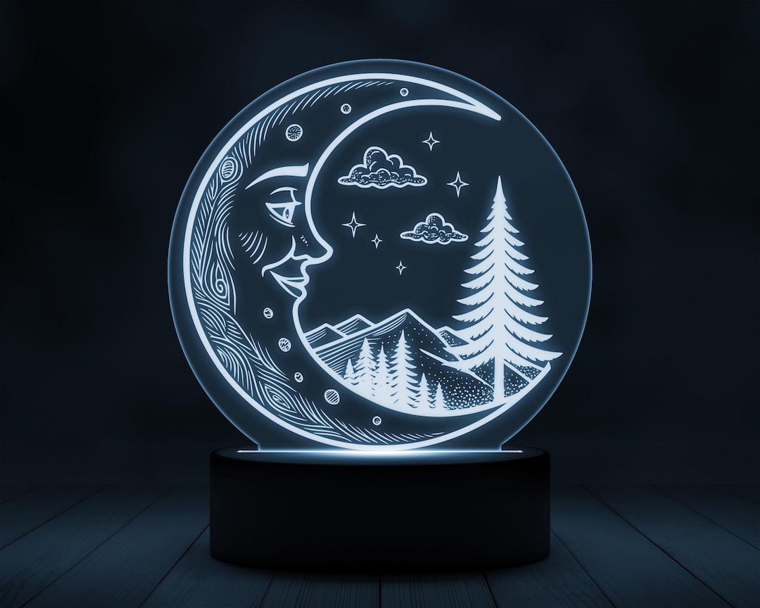 Moon & Mountain Night Light SVG Laser Cut File (digital Download) - Etsy
