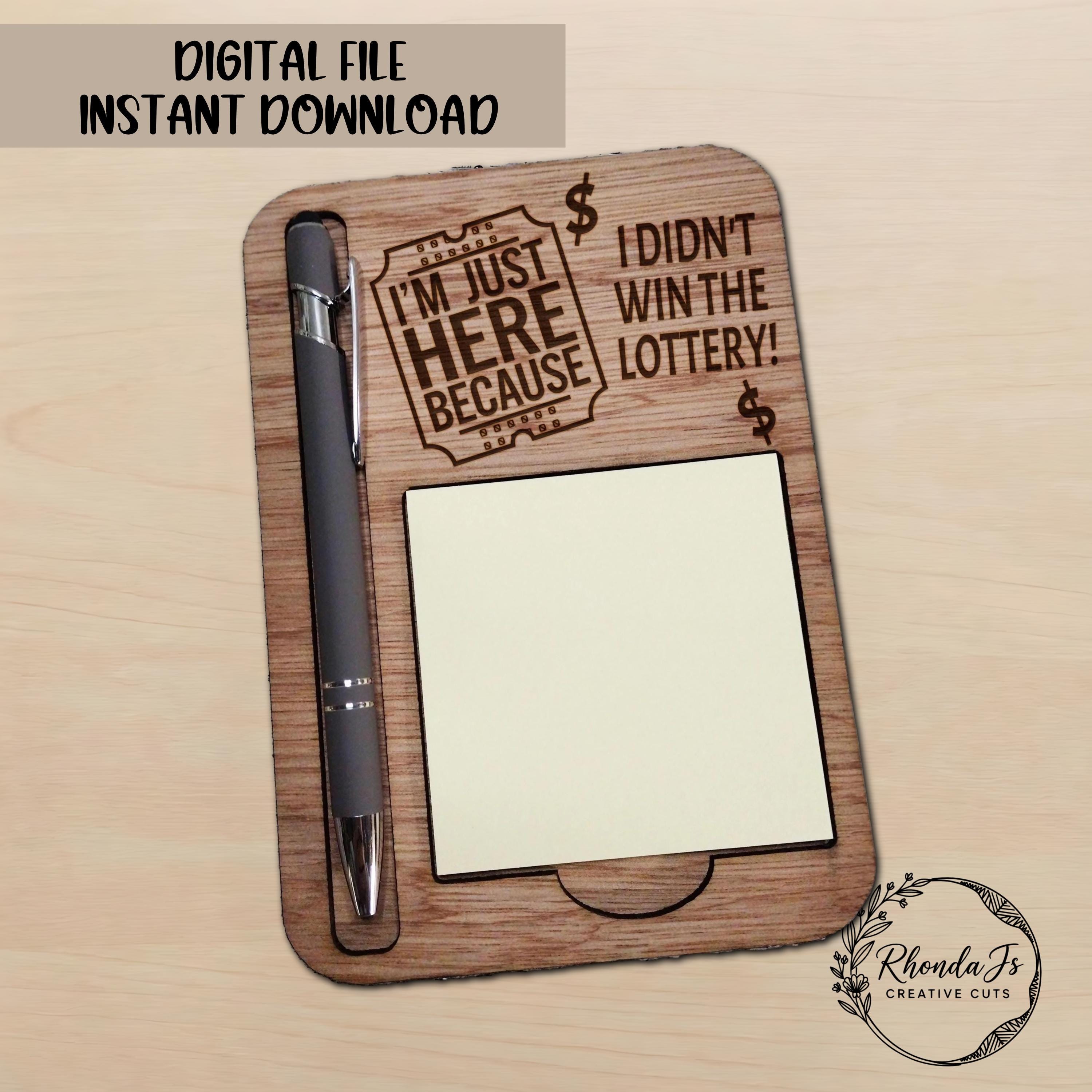Humorous Sticky Note Holder Laser Cut File: Funny Desk Organizer SVG ...