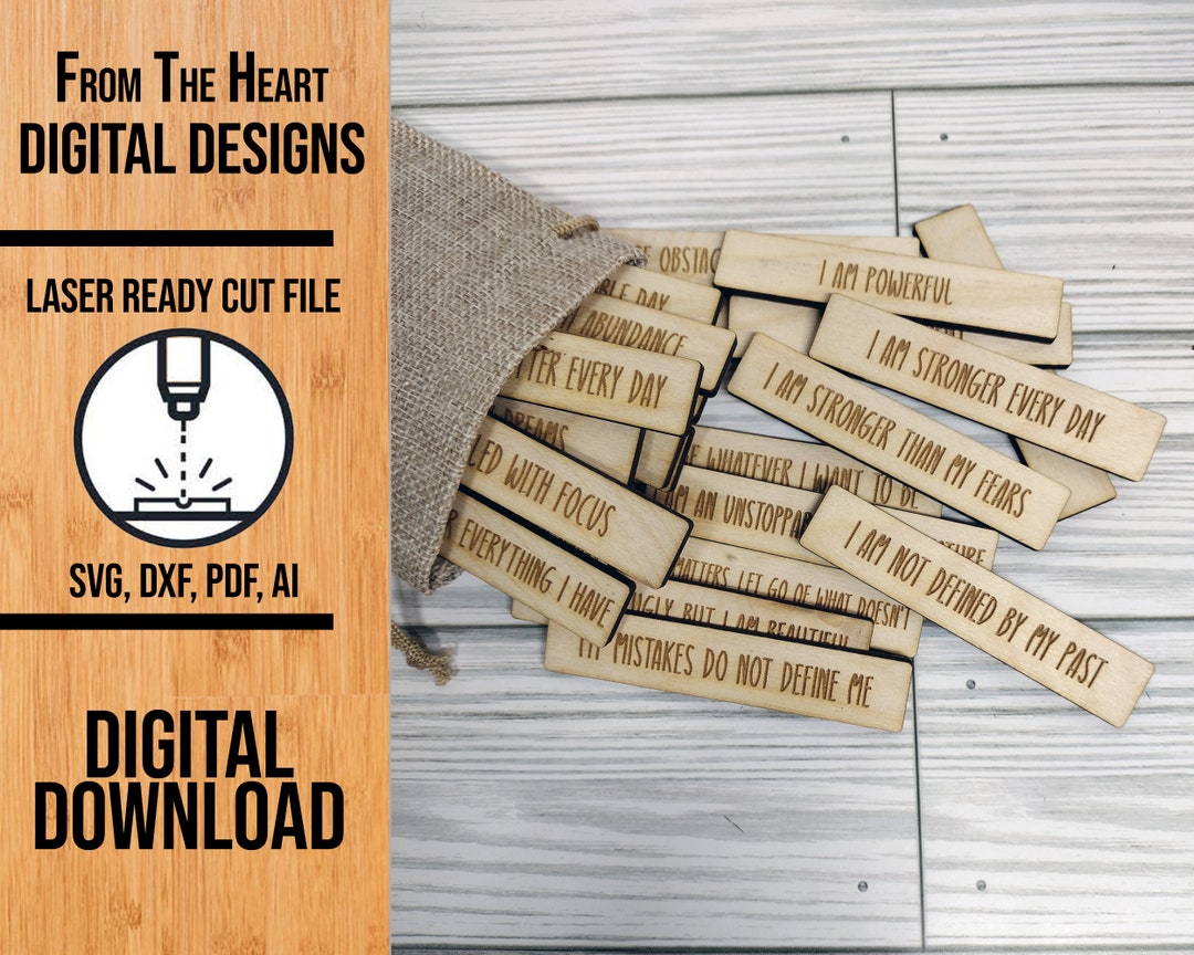 30 Daily Affirmations SVG Laser Cut File, Daily Affirmation SVG ...