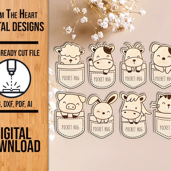Pocket Hugs Animal Svg - Etsy