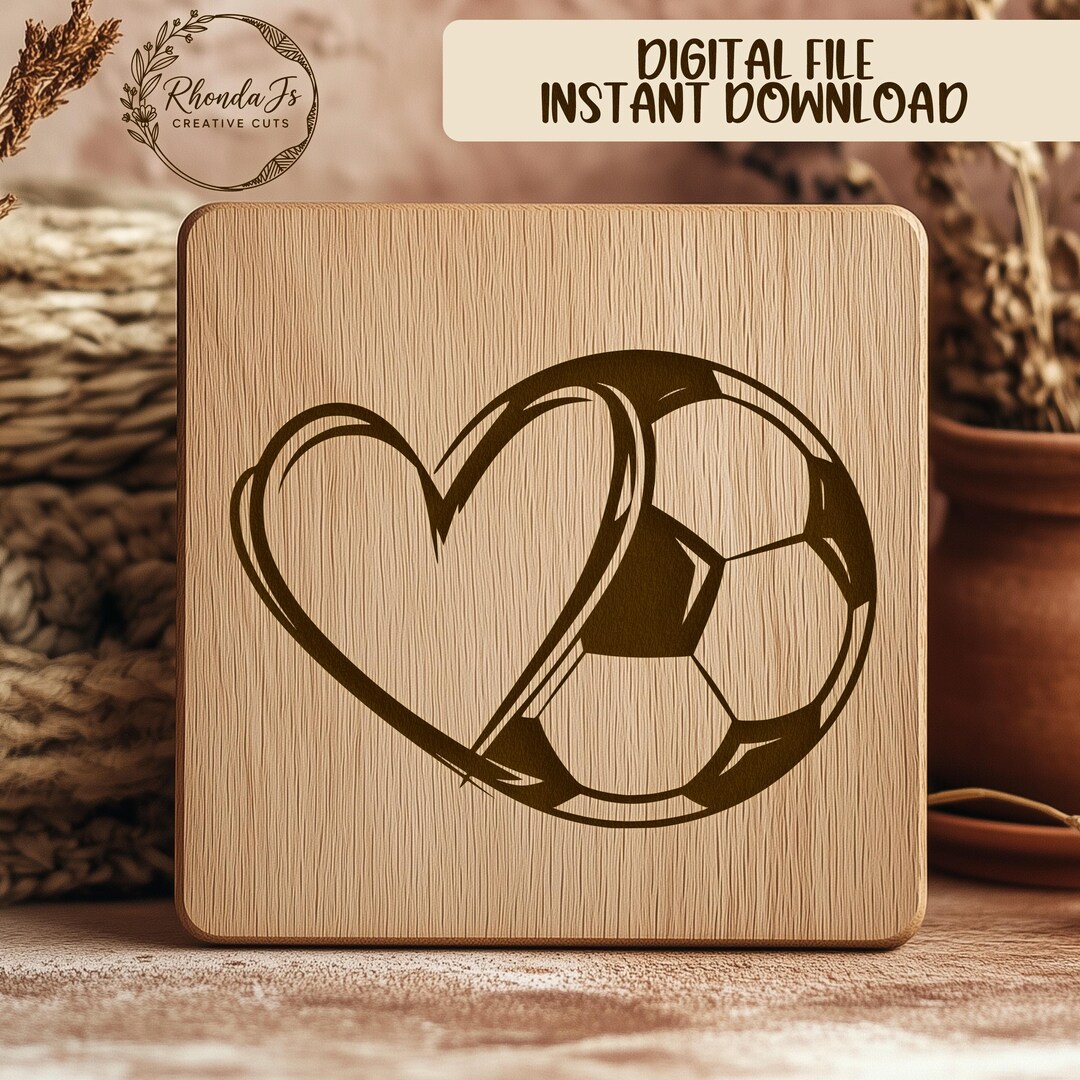 Soccer Heart SVG, Laser Cut File, Football Love, Cricut Vector ...