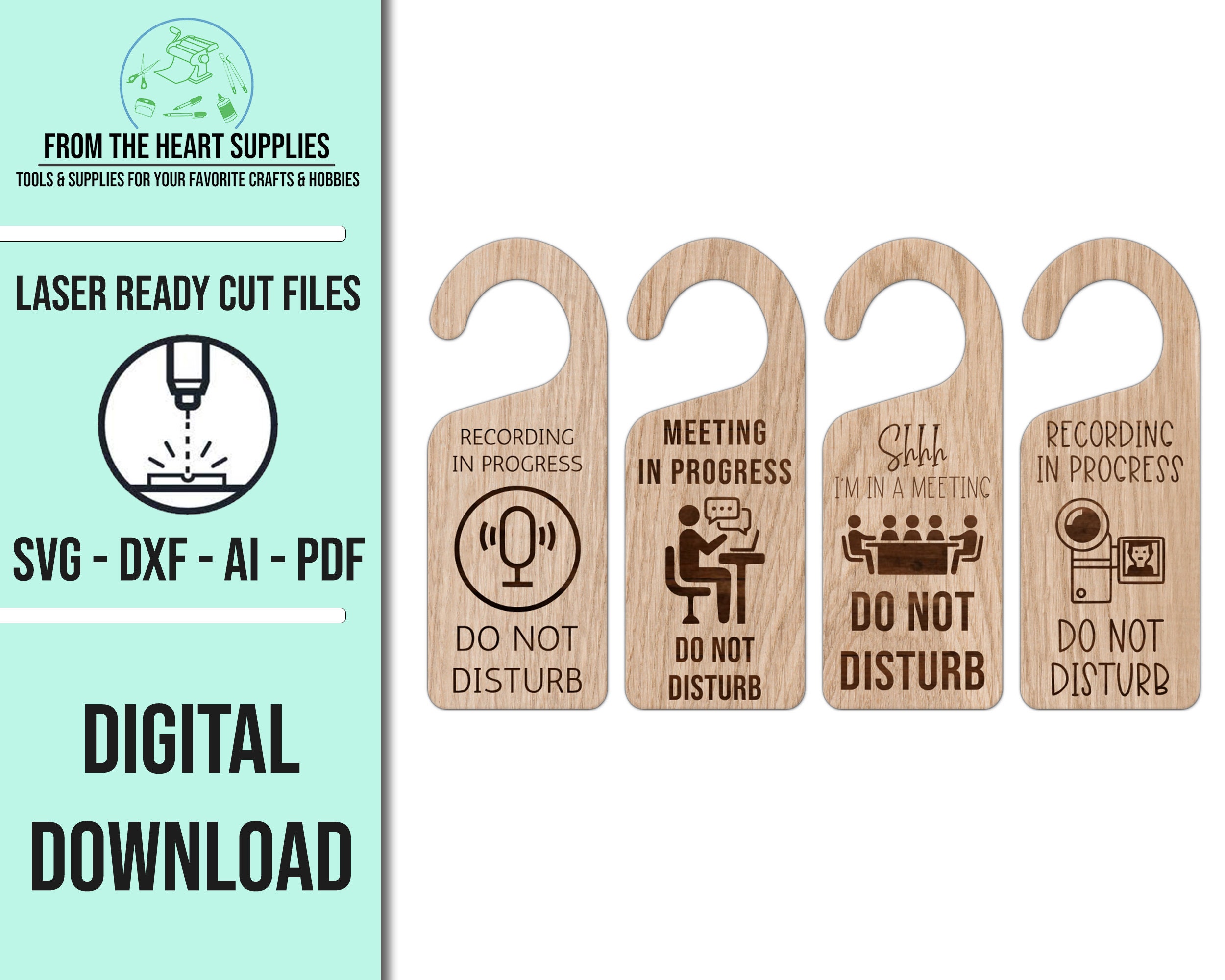 Do Not Disturb Door Hanger SVG Cut File Recording in Session - Etsy ...