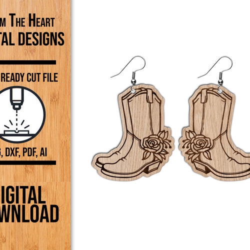 Cowboy Hat Earring File SVG for Glowforge Laser Cutter - Etsy