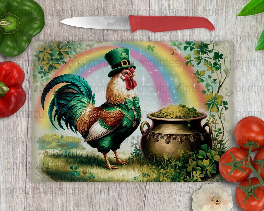 Irish Rooster With Pot of Gold Rainbow PNG Design, St Patrick's Day ...