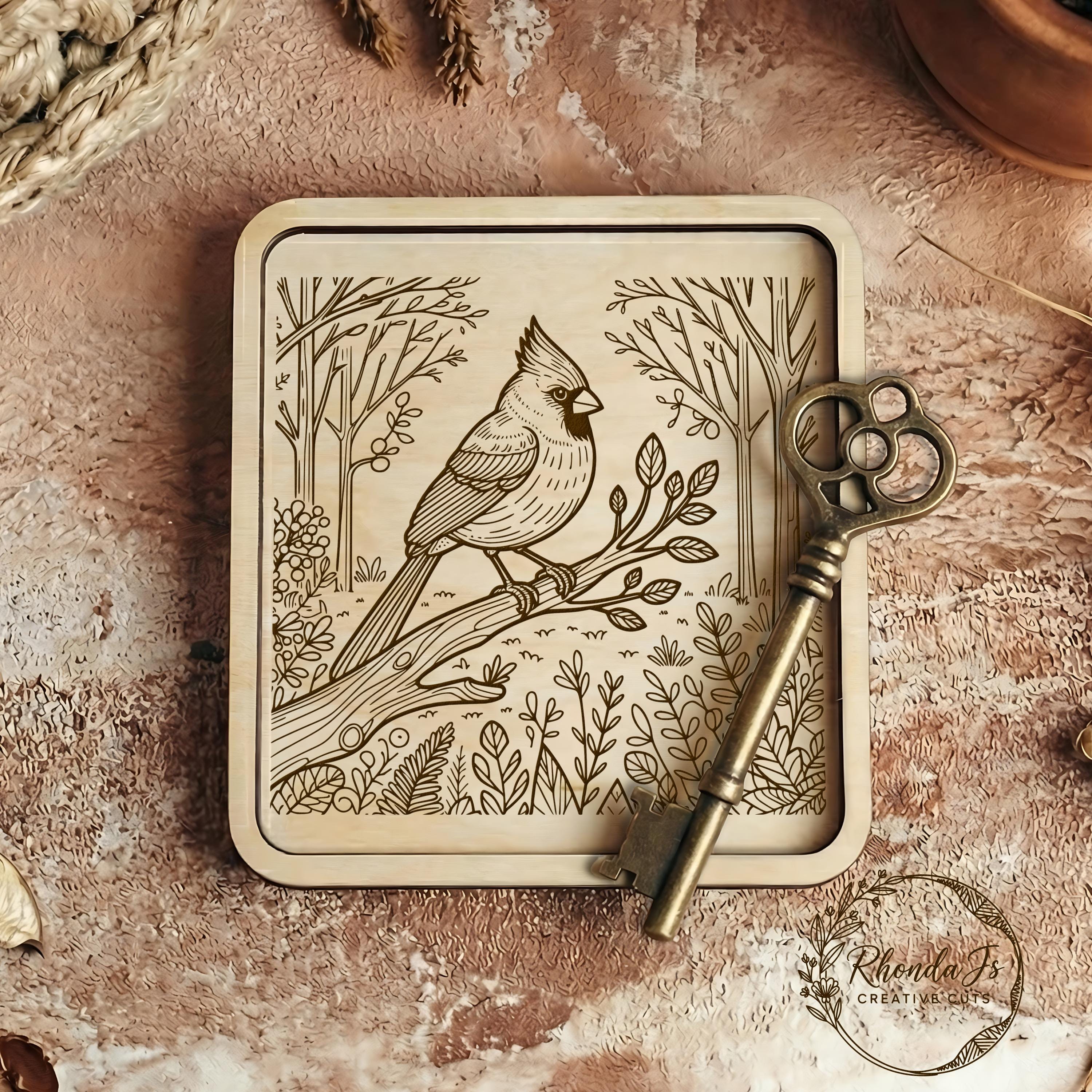 Cardinal SVG Laser Engraving File, Bird SVG Vector, Detailed Nature ...