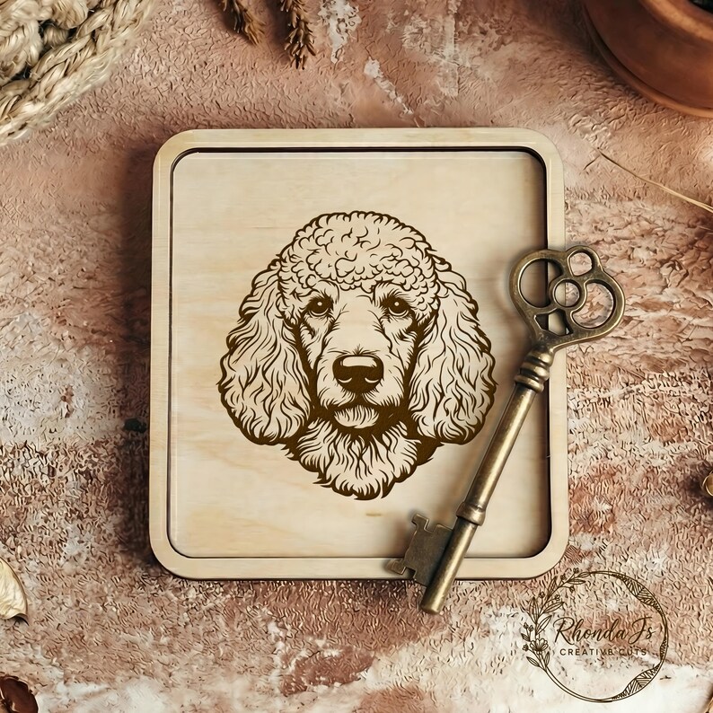 Poodle Dog SVG Laser Engraving File, Pet Portrait Vector, Animal ...