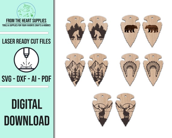 Arrowhead Earring Bundle SVG Template SVG Cut File - Etsy