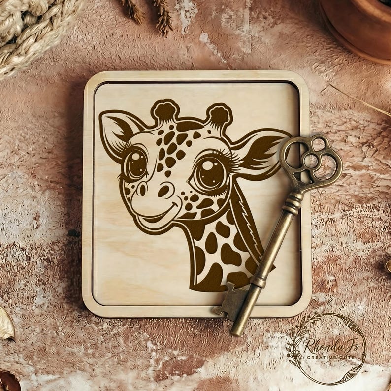 Cute Giraffe SVG Laser Engraving File, Cartoon Giraffe Vector, Animal ...