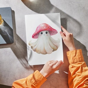 10 Watercolor Mushroom Ghost Clipart Bundle, 300 DPI Transparent PNG ...