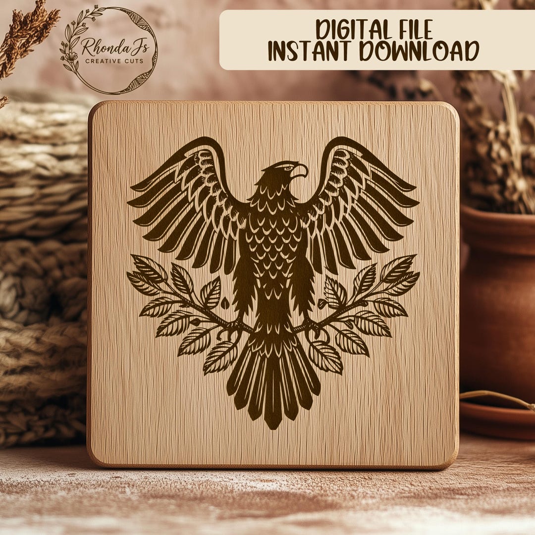 Eagle SVG Laser Engraving File, Bird of Prey Vector, American Eagle ...
