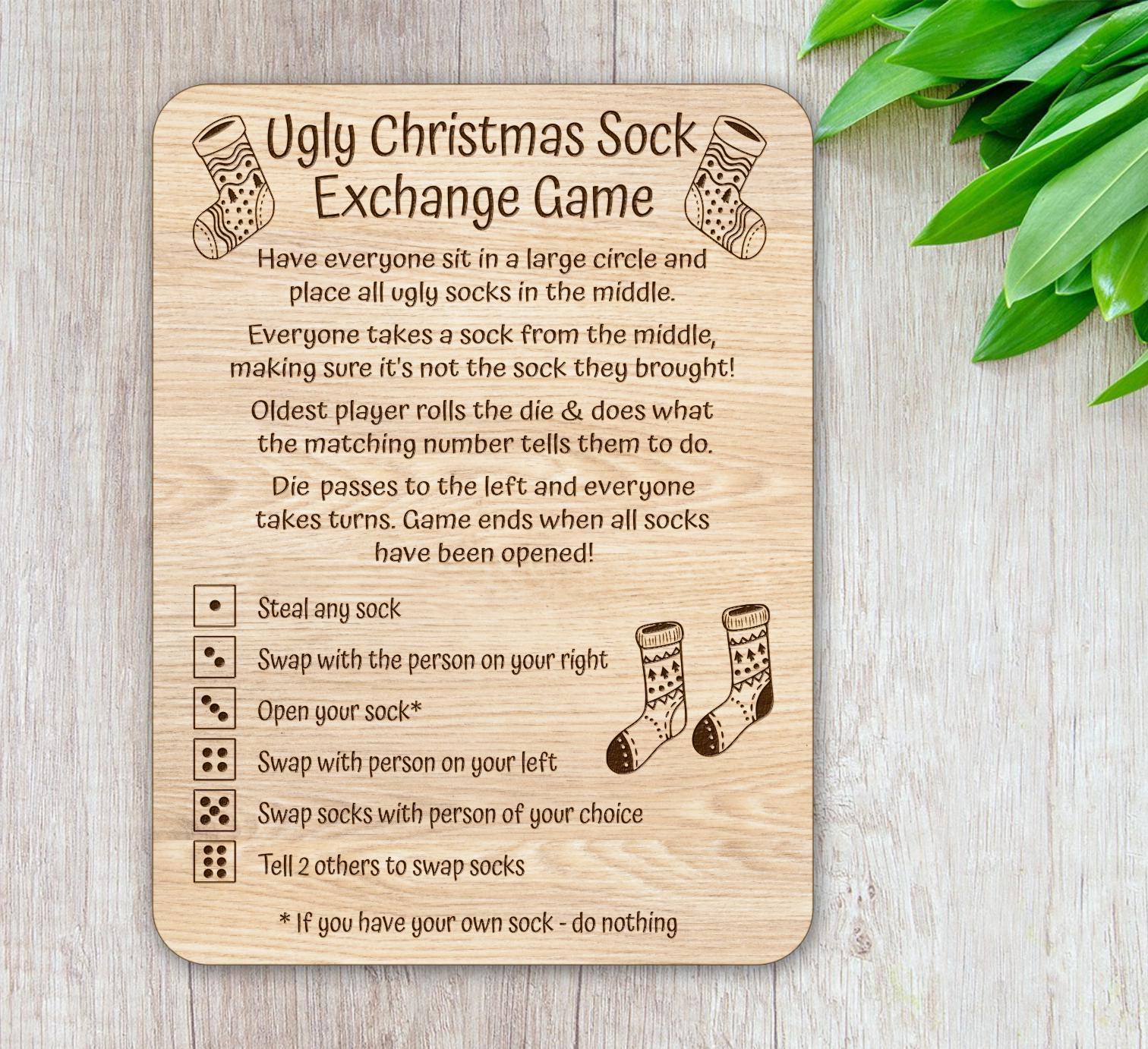 Ugly Christmas Sock Exchange Game: Fun Holiday Party (digital Download ...