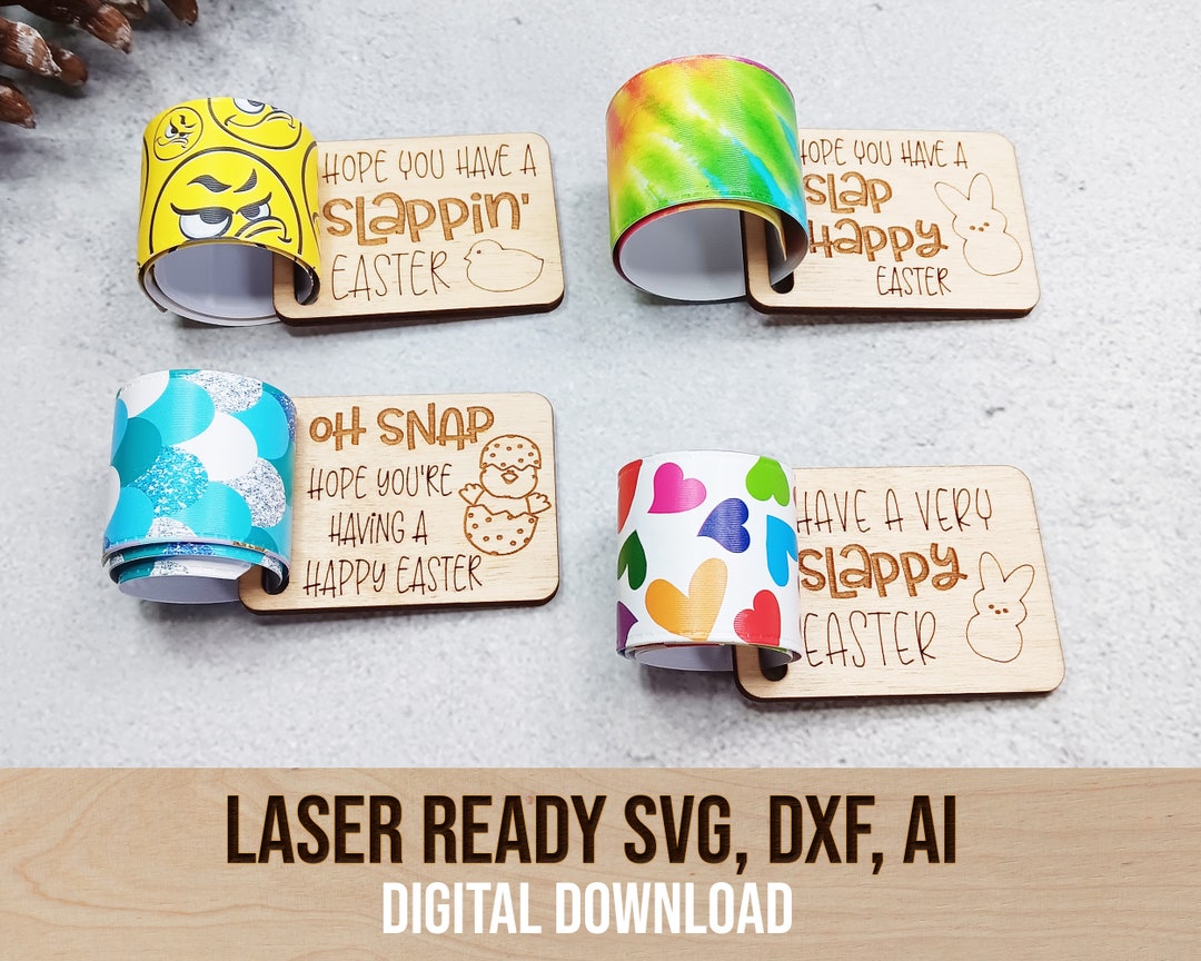 Easter Slap Bracelet Tag SVG Laser Cut File, Easter SVG, Easter Favor ...