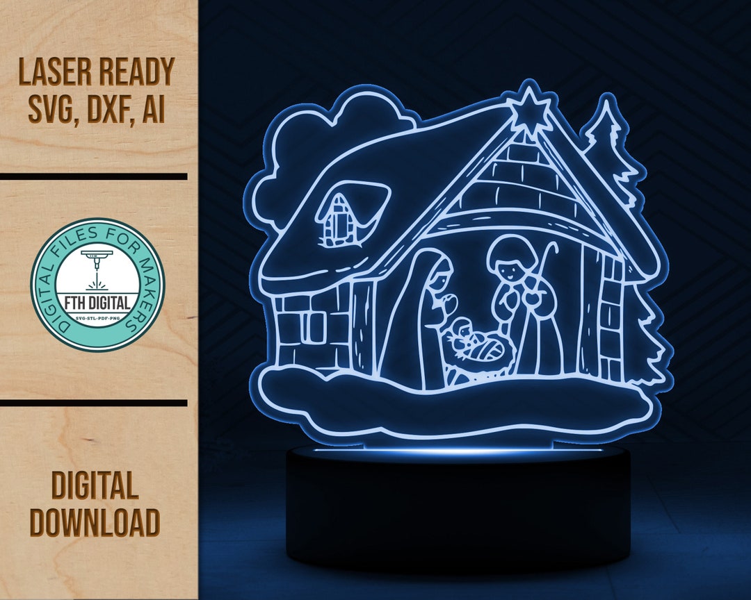 Christmas Nativity Night Light SVG Laser Cut File (digital Download) - Etsy